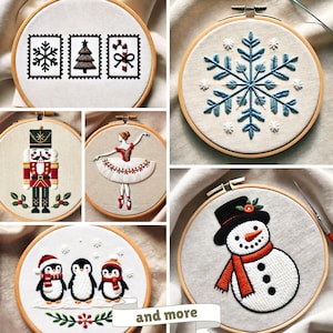 MINI BUNDLE Christmas Embroidery Patterns PDF Christmas Hand Embroidery ...