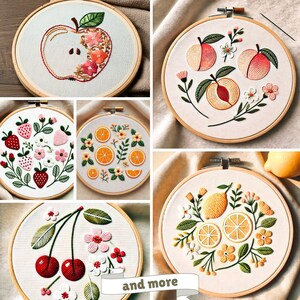 MINI BUNDLE Fruit Hand Embroidery Pattern Bundle Food Embroidery ...