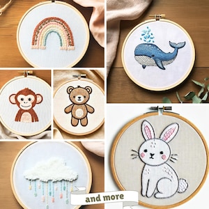 MINI BUNDLE Kids Embroidery Pattern Bundle Baby Nursery Embroidery ...
