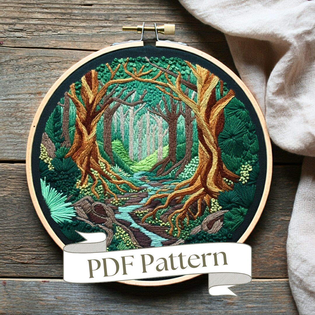 Jungle Hiking Trail Embroidery Pattern: Beginner DIY Project (PDF ...