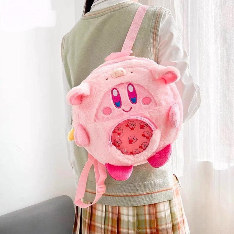 Cute Cartoon Kirby Backpack Plush Bags - Etsy
