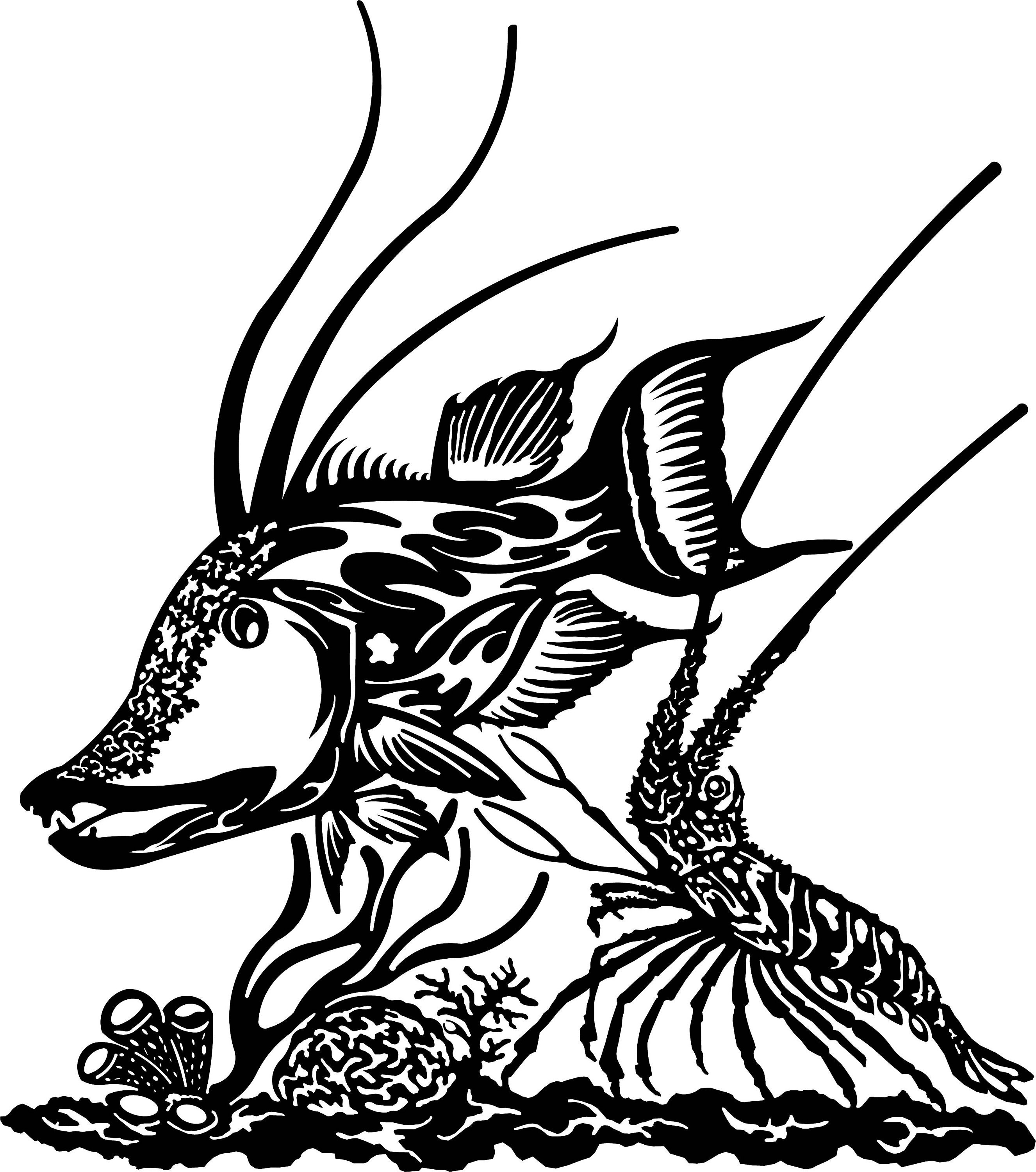 Lobster and Hog Fish DXF File Plasma Laser Cutting Artwork - Etsy