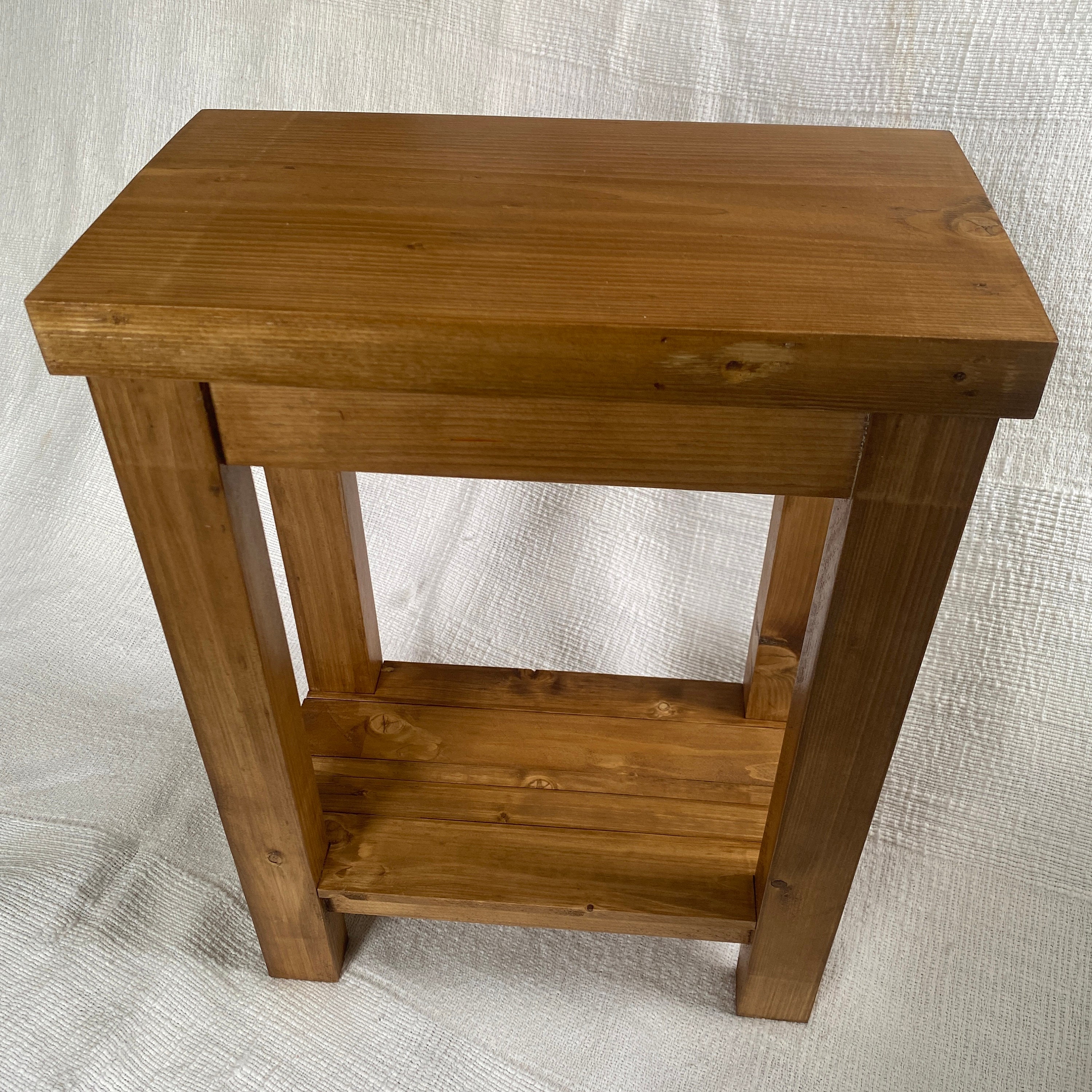 Reclaimed Wood Side Table - Etsy UK