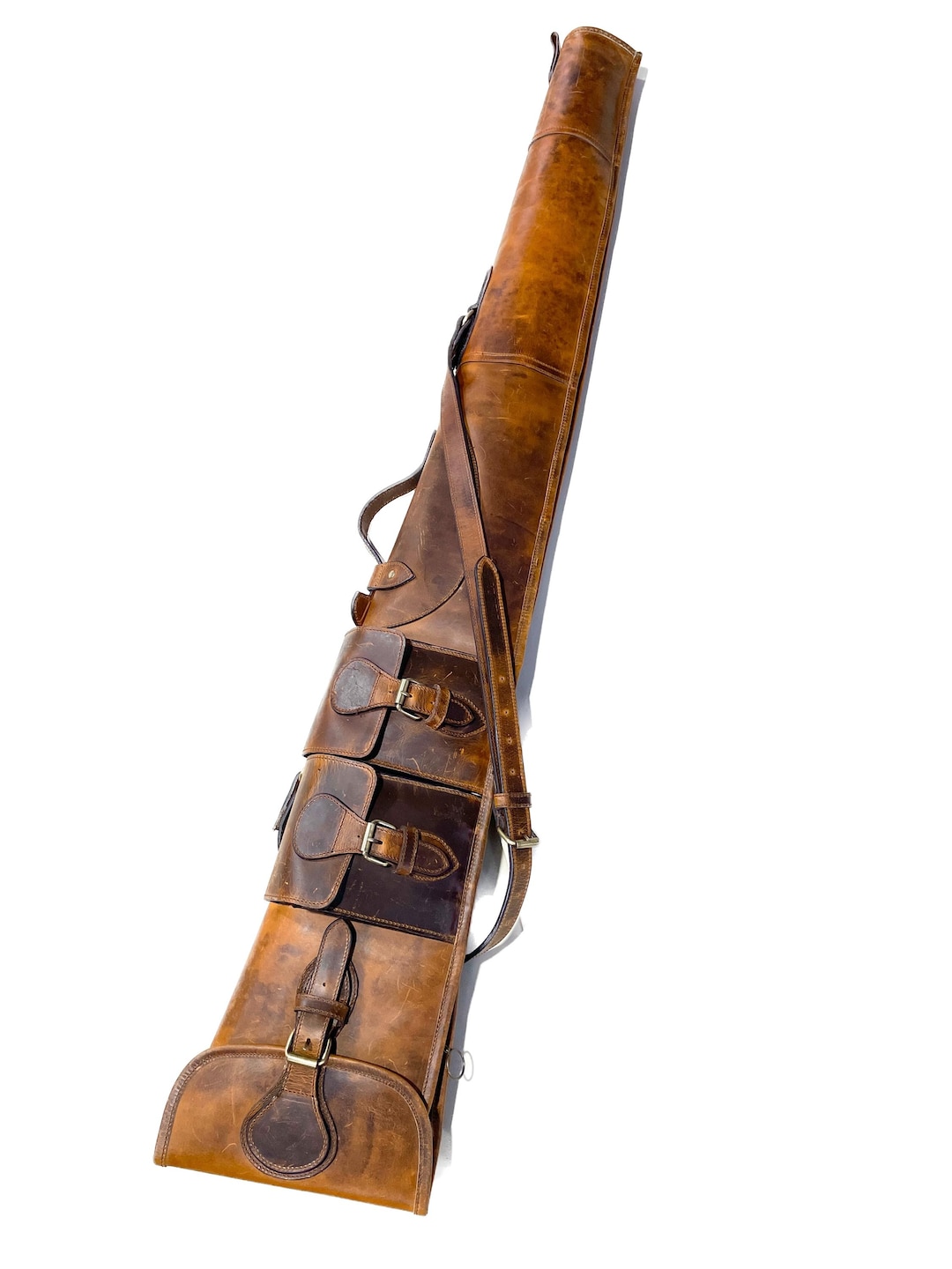 Western Rifle Scabbard 50 Inches Tan Leather Rifle Scabbard With Fur ...