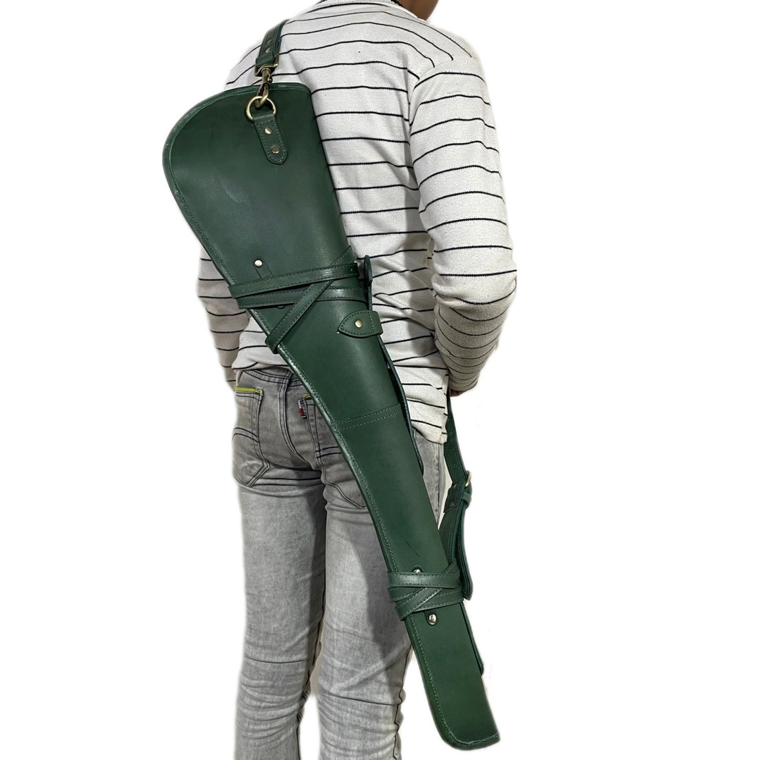 33 Inch Green Leather Rifle Scabbard Gun Case for Shotguns, Rifle Cover ...