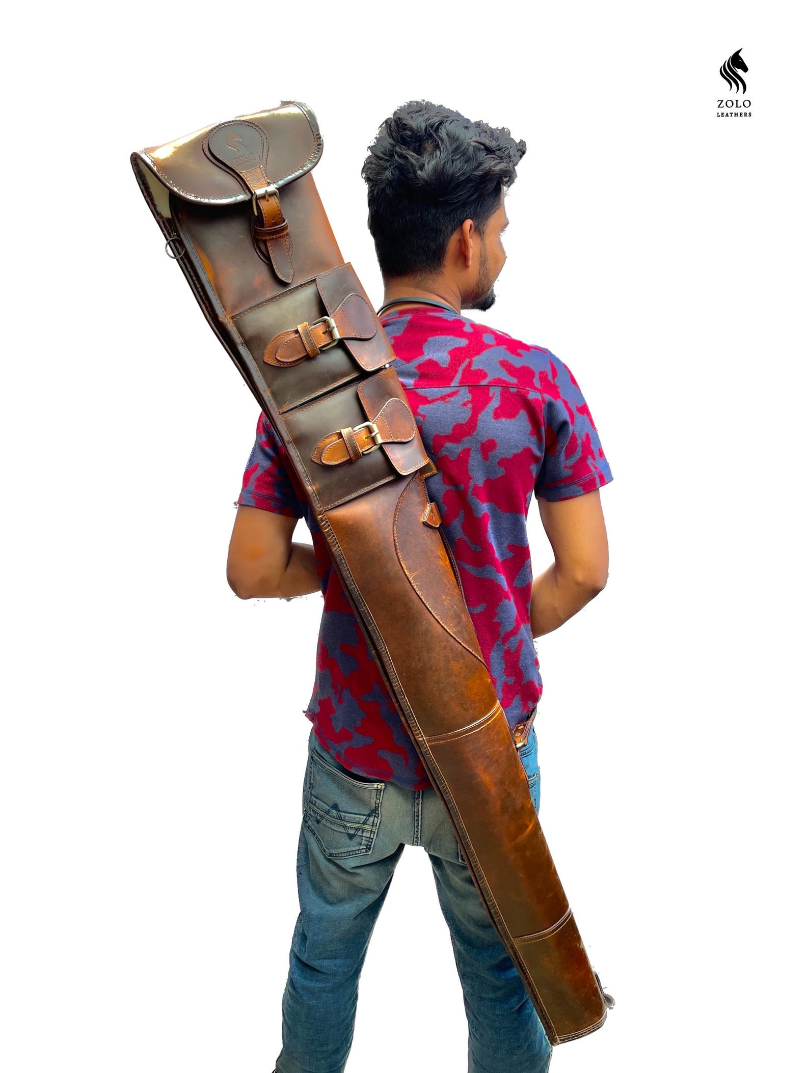 Western Rifle Scabbard 50 Inches Tan Leather Rifle Scabbard With Fur ...