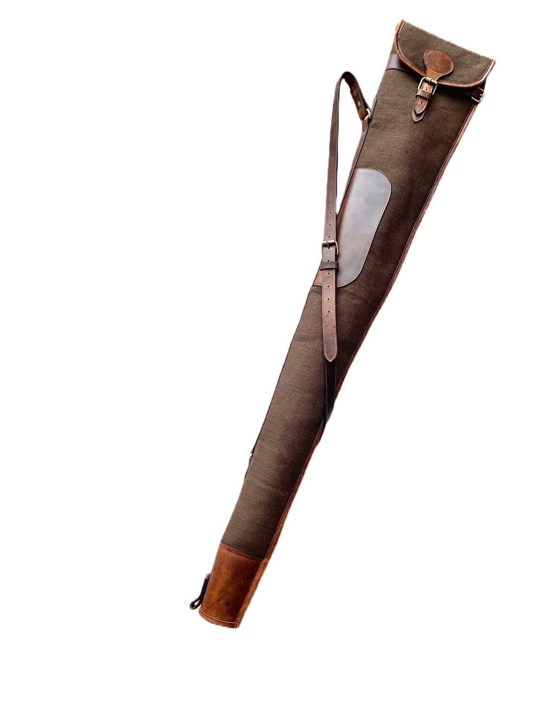 Western Rifle Scabbard: 50" Leather & Canvas Rifle Cover With Fur ...