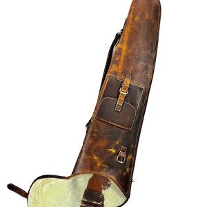 Western Leather Rifle Scabbard Case With Adjustable Strap, 28" Brown ...