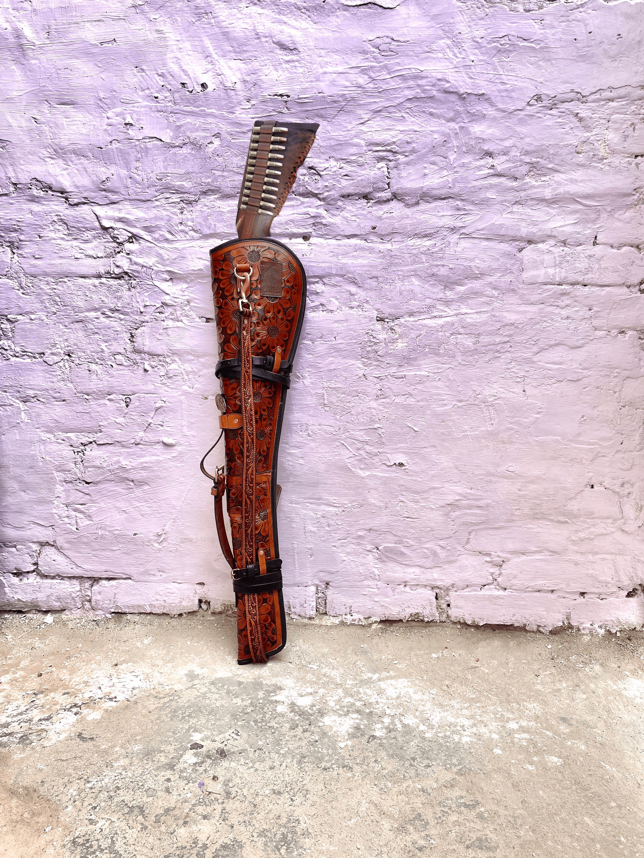 Hand-tooled Leather Rifle Scabbard – Western Floral Design, Lever ...