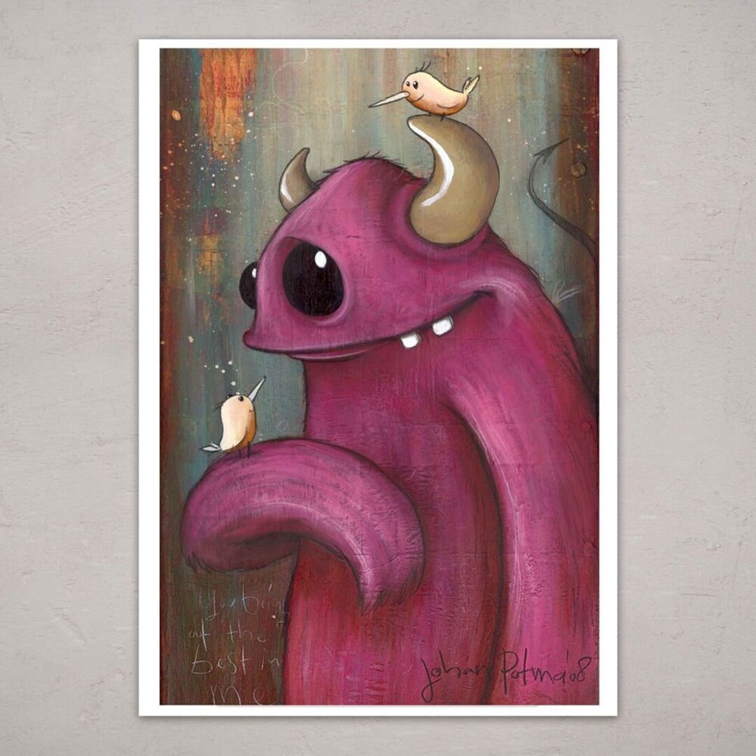 Monster Picture Monster Poster Monster Art Print Monster Wall Picture ...