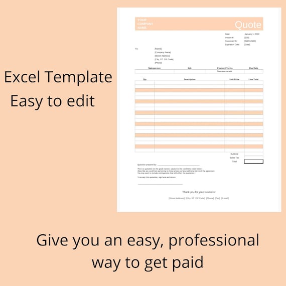 Invoice Editable Template Printable Invoice Payable Invoice | Etsy