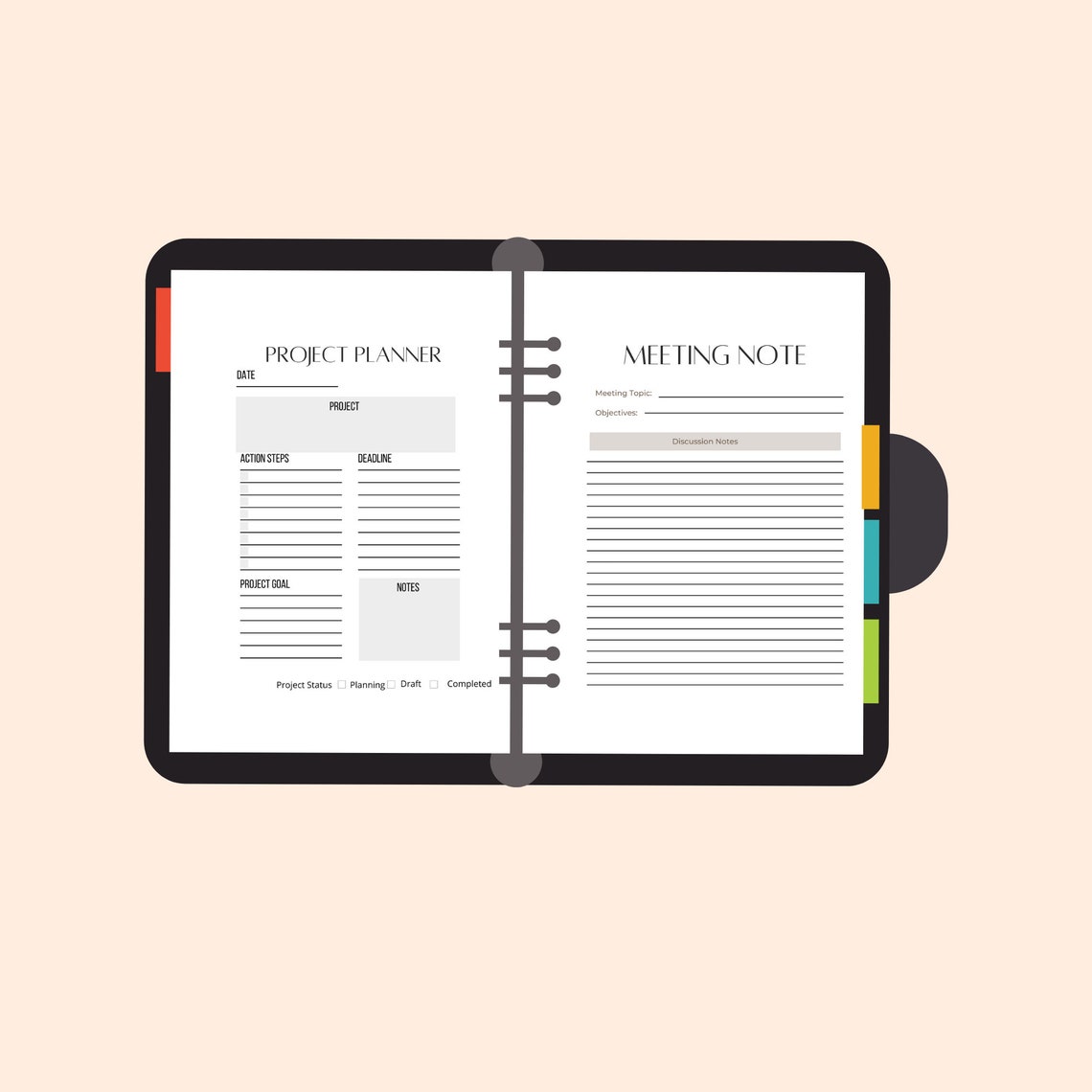 Project Planner Printable, Work Planner, Project Tracker, Digital ...
