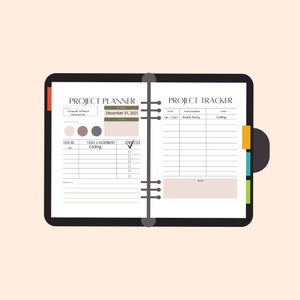 Project Planner Printable, Work Planner, Project Tracker, Digital ...