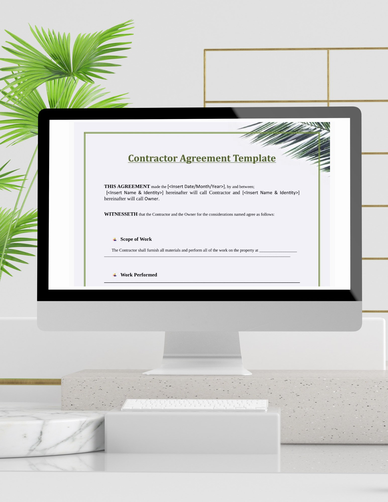 Contractor Agreement Template, Contract Template, Construction Template ...