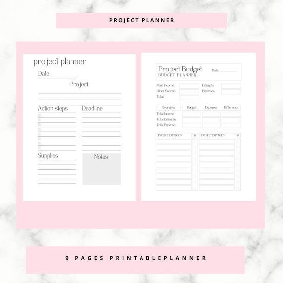 Project Planner Printable Work Planner Project Tracker | Etsy