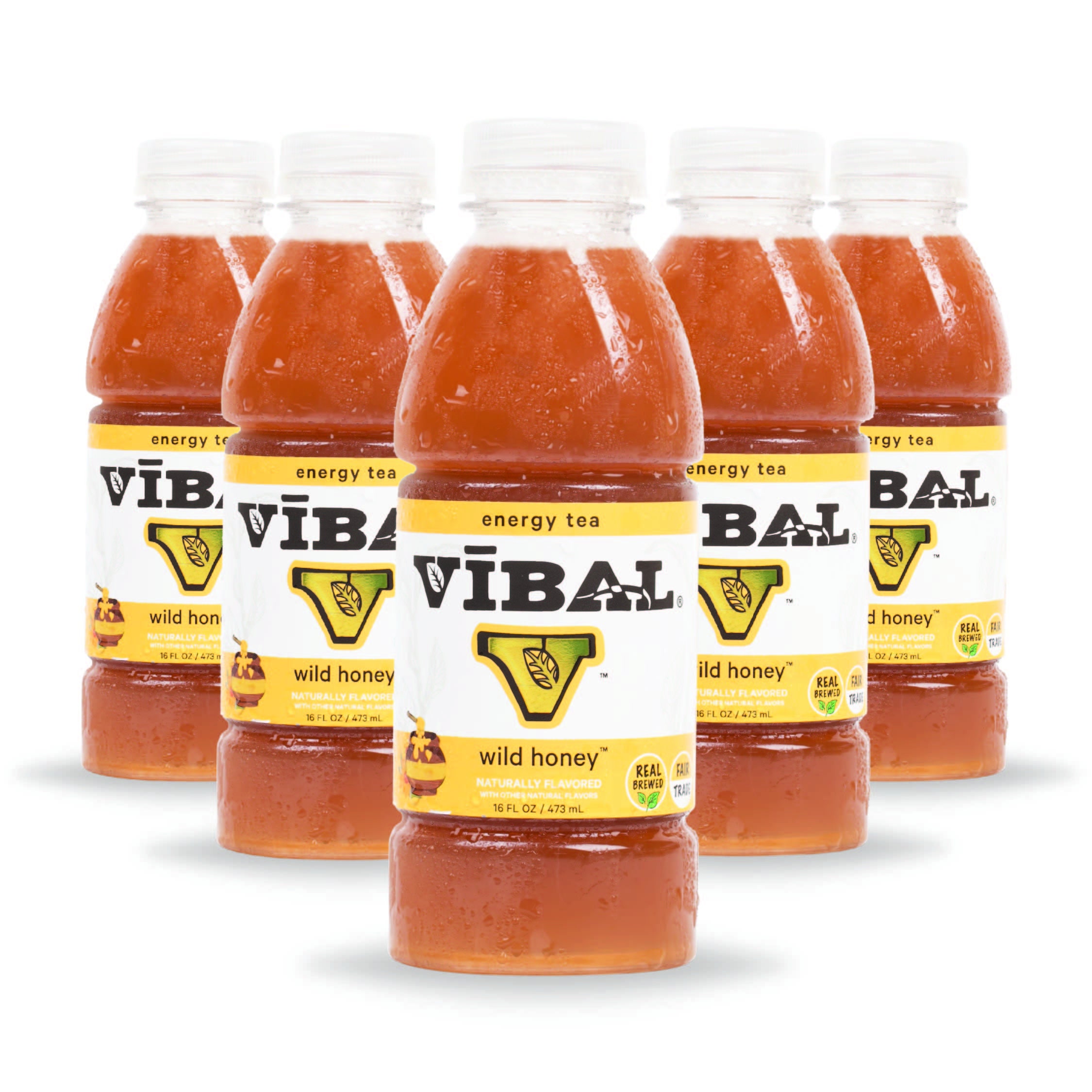 VIBAL ENERGY TEA | Wild Honey | 6-pack | Natural Energy Drink | Low ...