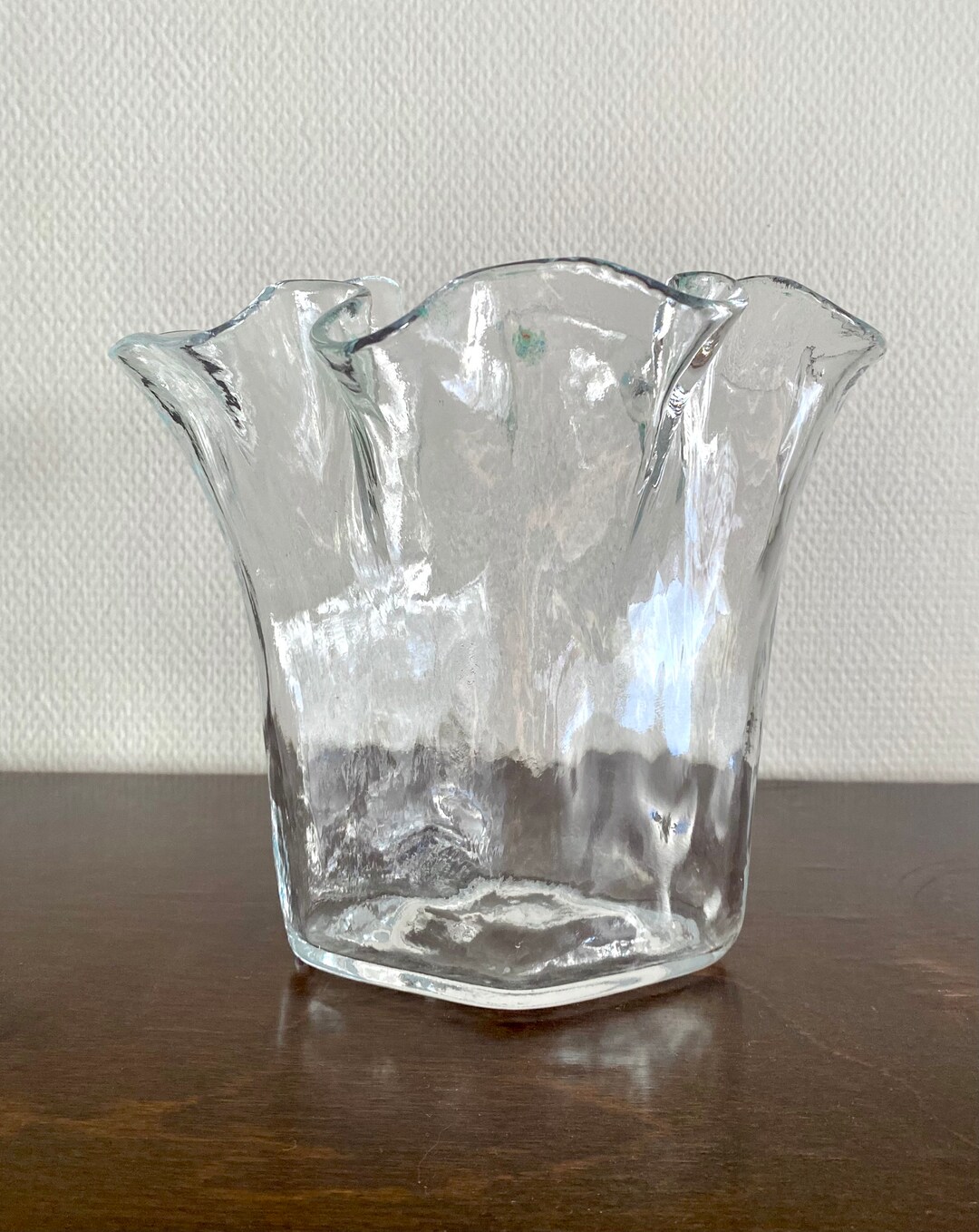 Ruffle Clear Glass Vase From Muurla - Made in Finland - Etsy