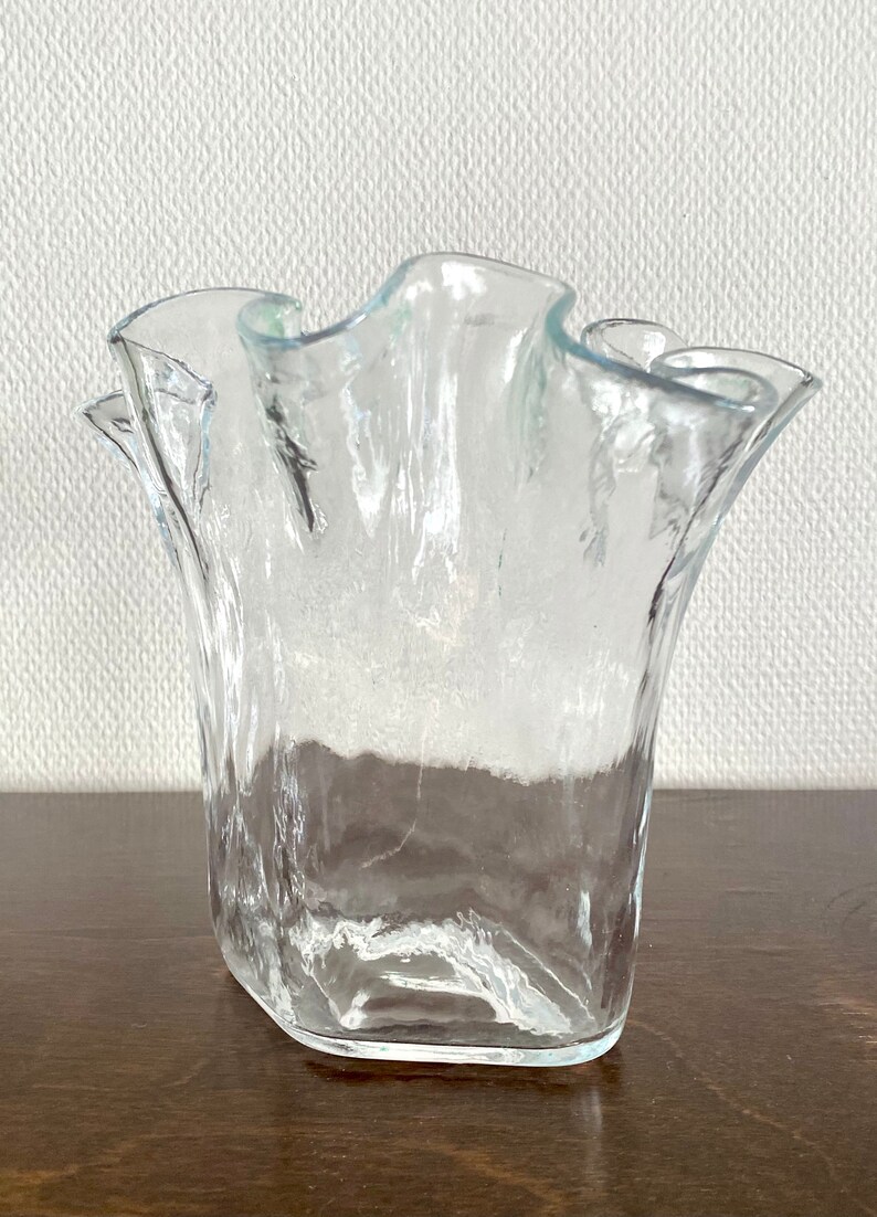 Ruffle Clear Glass Vase From Muurla Made in Finland - Etsy