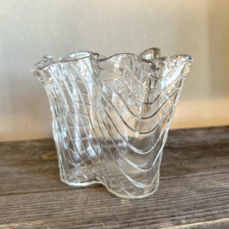 Ruffled Glass Vase - Etsy