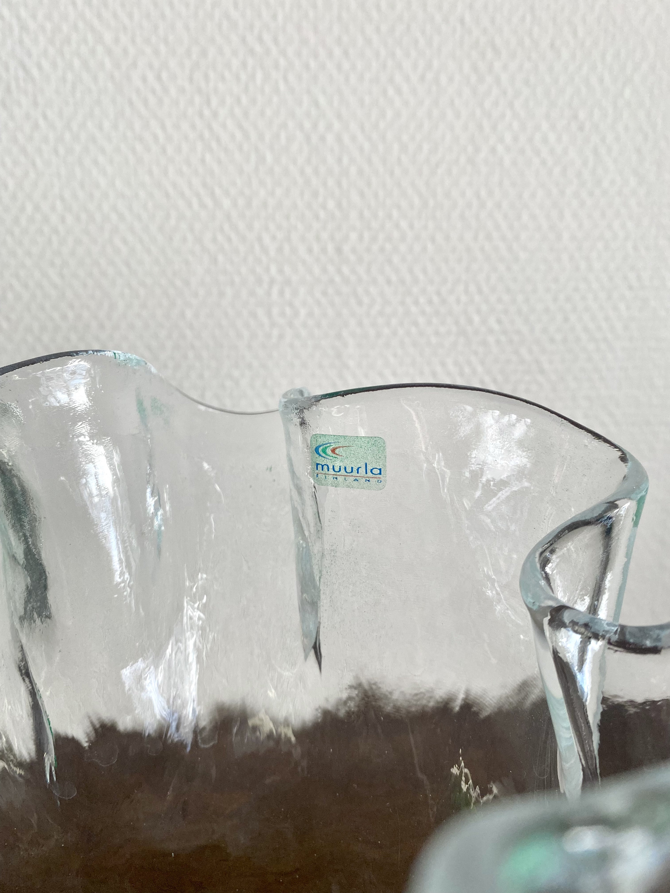Ruffle Clear Glass Vase From Muurla Made in Finland - Etsy