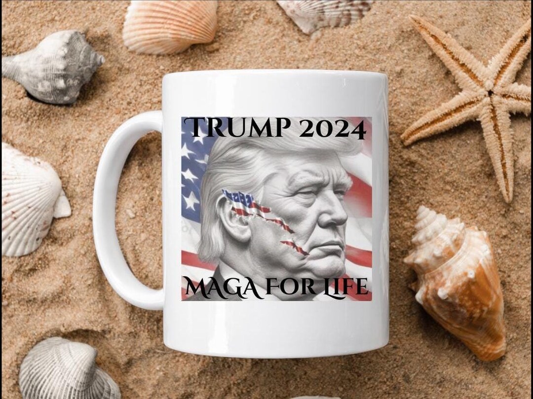 Trump 2024 MAGA Mug: Iconic Photo, American Flag - Etsy