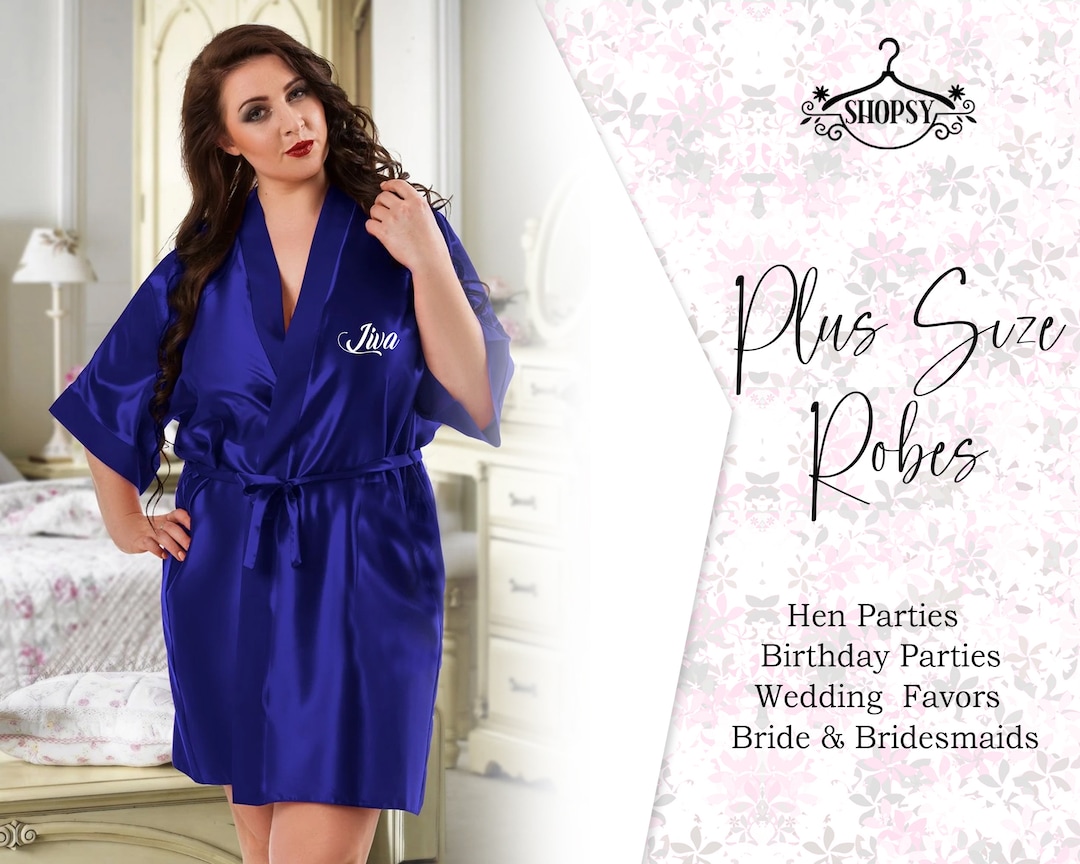 Plus Size Robes Personalized 6XL Robes Customized Robes Custom Bridal ...