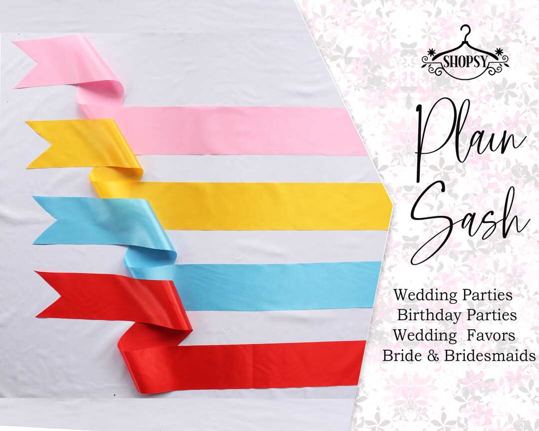 Plain Blank Sashes 10, 25, 50 & 100 Packs Plain Sash Blank Sash Ribbon ...