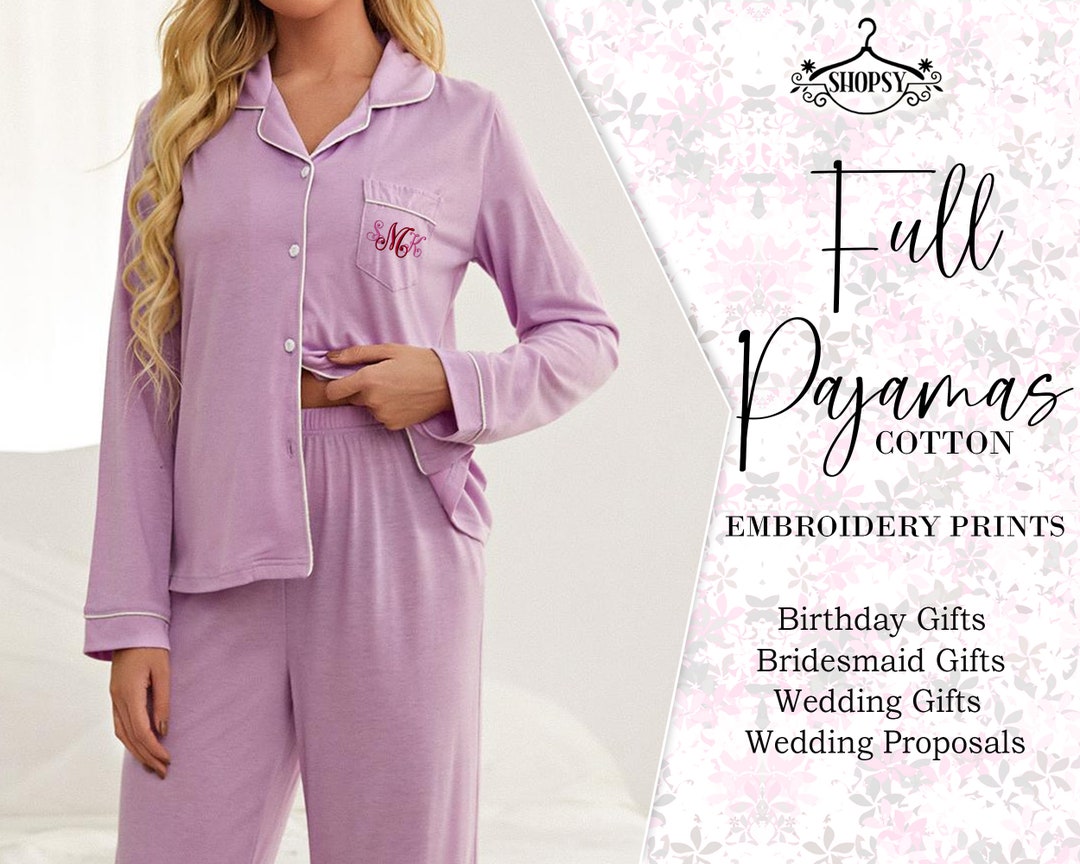 Wedding Party Pajamas Embroidered Bridal Party Pjs Bridesmaid Gifts ...