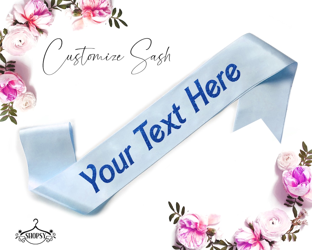 Personalized Sash Custom Bridal Party Sash Customized Sash - Etsy