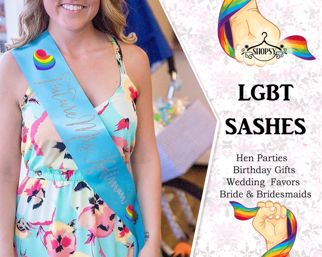 Custom Rainbow Bride To Be Sash Lgbtq Pride Gay Sash Lesbian Wedding