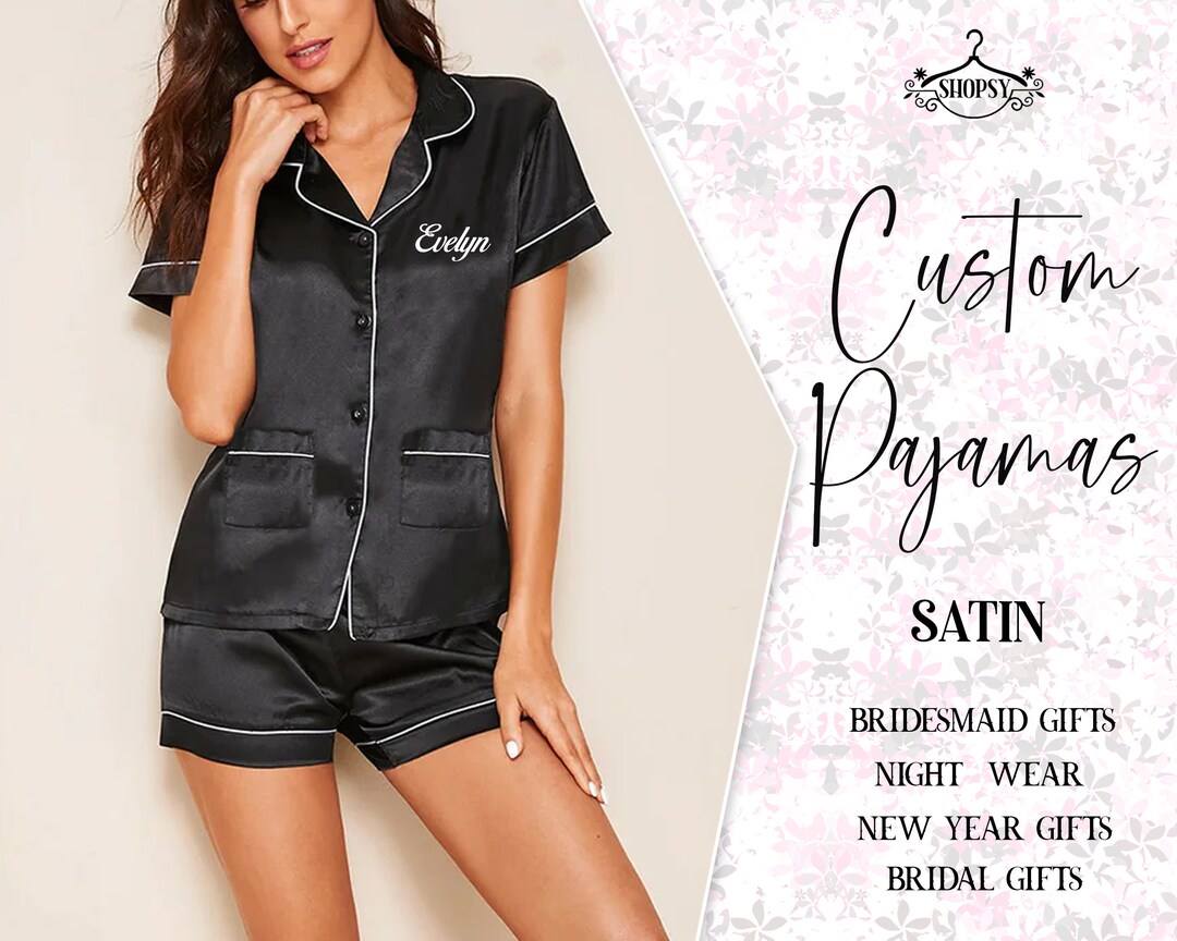 Kids Double Pocket Pajama Set Personalized Bridesmaid Pyjamas ...