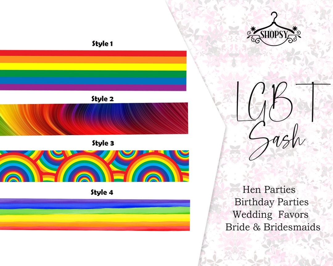 Rainbow Hen Party Sash Customized Sash Customized Bridesmaid - Etsy