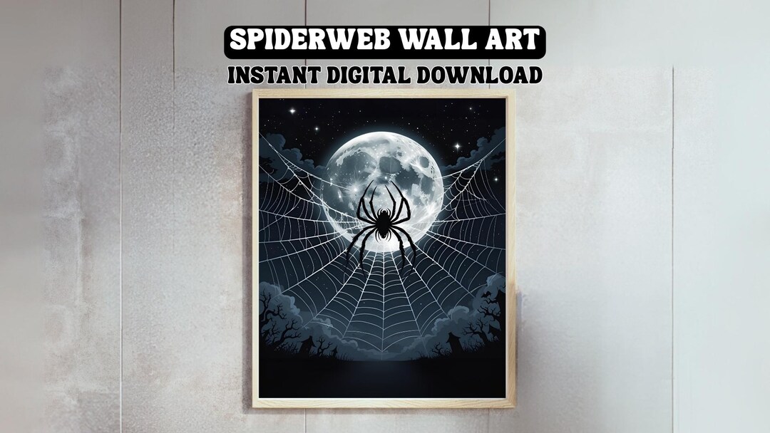 Printable Spiderweb Wall Art for Halloween Artwork Dark Academia Decor ...