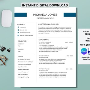 Digital Resume Template for Modern Resume Template for Job Search CV ...