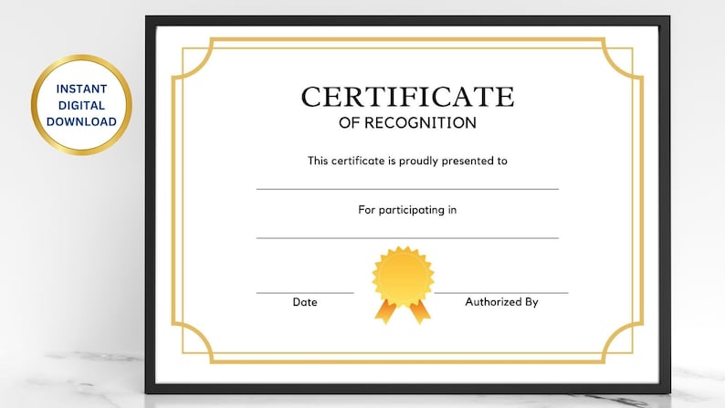 Printable Certificate of Recognition Certificate for Employee Award ...
