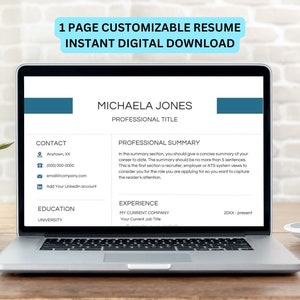 Digital Resume Template for Modern Resume Template for Job Search CV ...