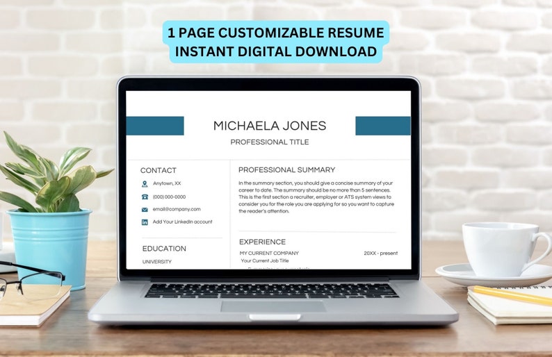 Digital Resume Template for Modern Resume Template for Job Search CV ...
