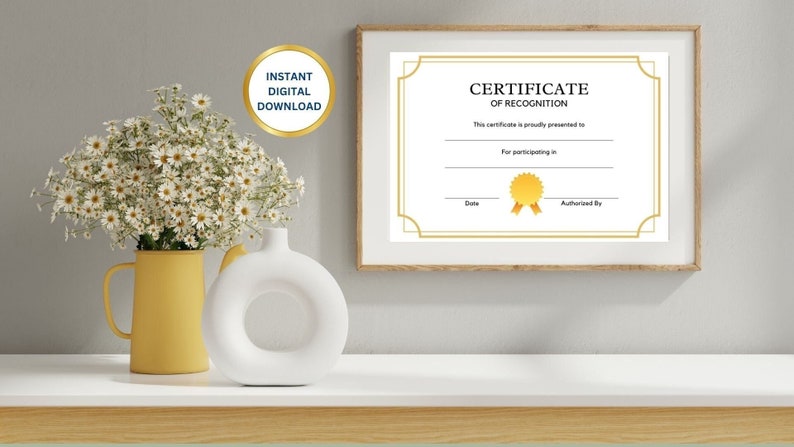 Printable Certificate of Recognition Certificate for Employee Award ...