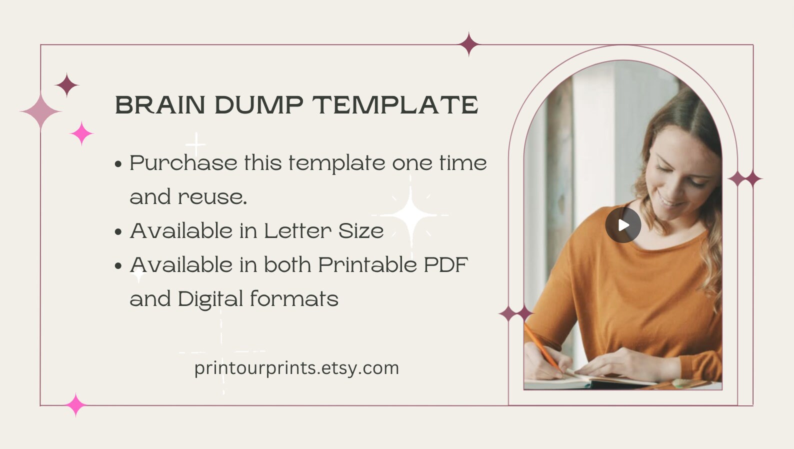 PRINTABLE Brain Dump Template for Thought Organization for Spring Brain ...