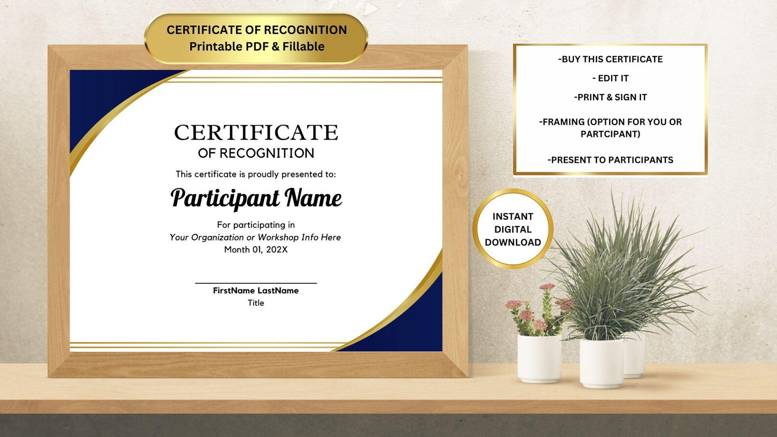 Printable Certificate of Recognition Certificate for Employee Award ...