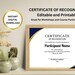 Printable Certificate of Recognition Certificate for Employee Award ...