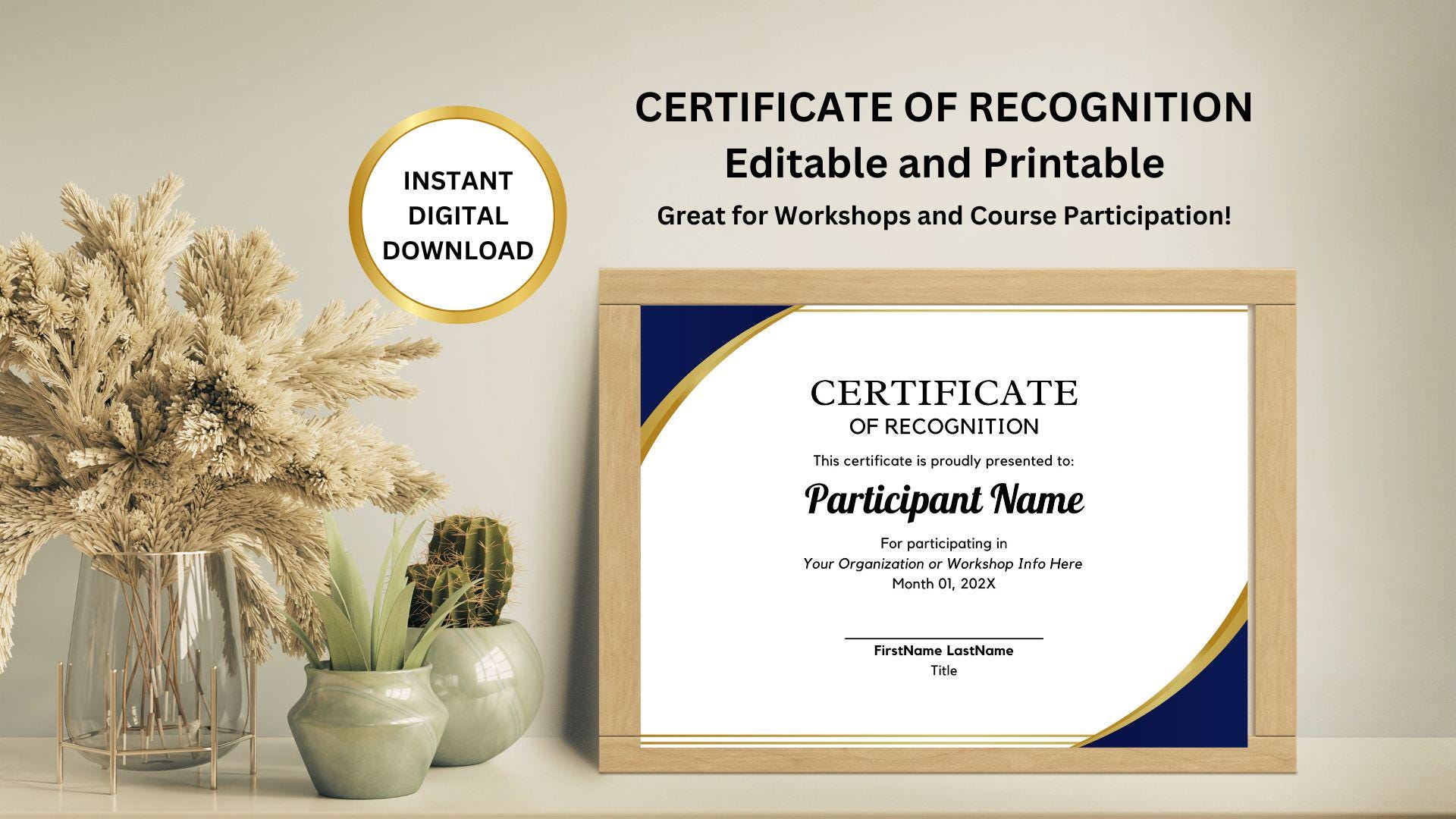 Printable Certificate of Recognition Certificate for Employee Award ...