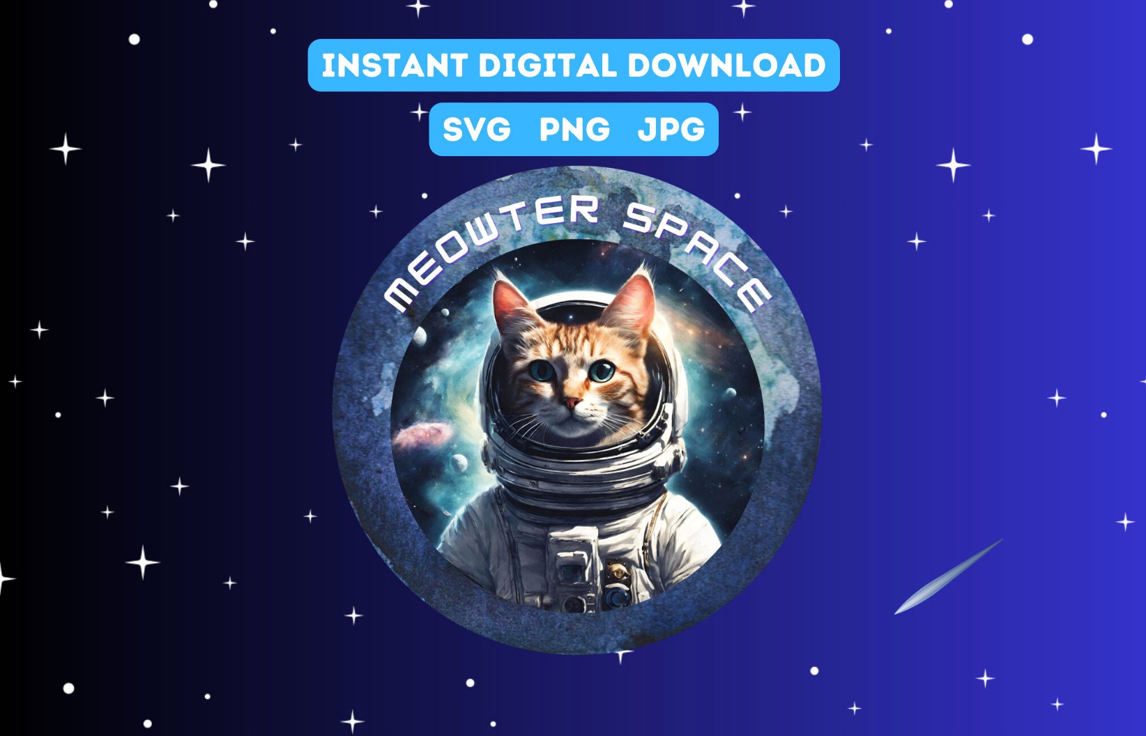 Meowter Space Cat SVG Space Kitten SVG Cat PNG for Crafting Digital ...
