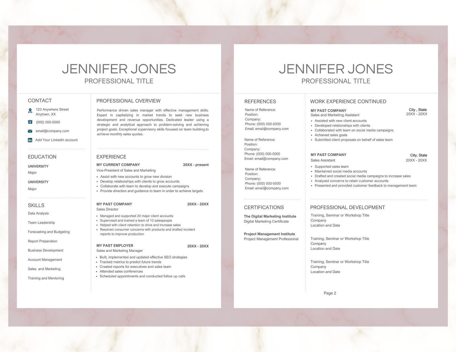 Modern Resume Template Digital Resume Template Minimalist Resume for ...