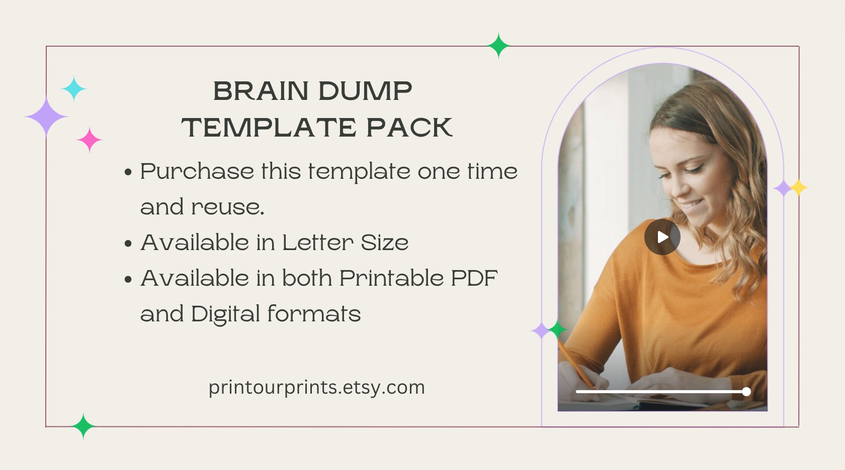 PRINTABLE Brain Dump Template for Thought Organization for Spring Brain ...