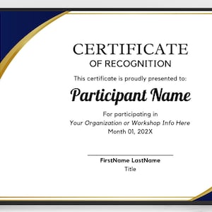 Printable Certificate of Recognition Certificate for Employee Award ...