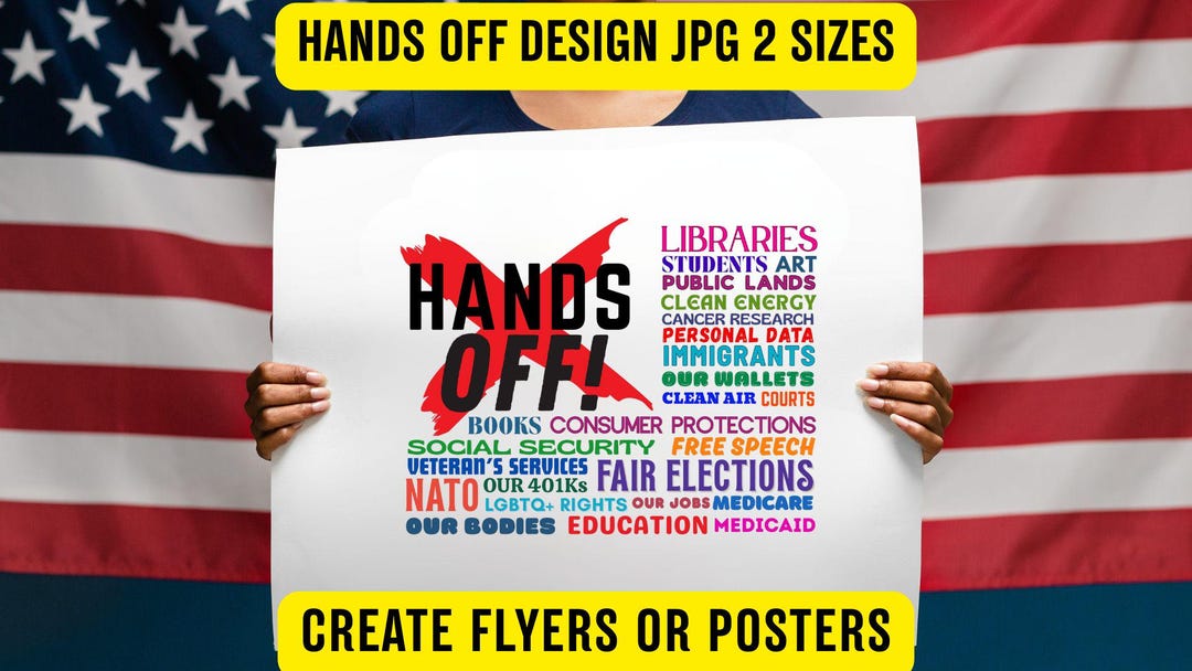 Instant Digital Download Hands off Protest Sign JPG Create Hands off ...
