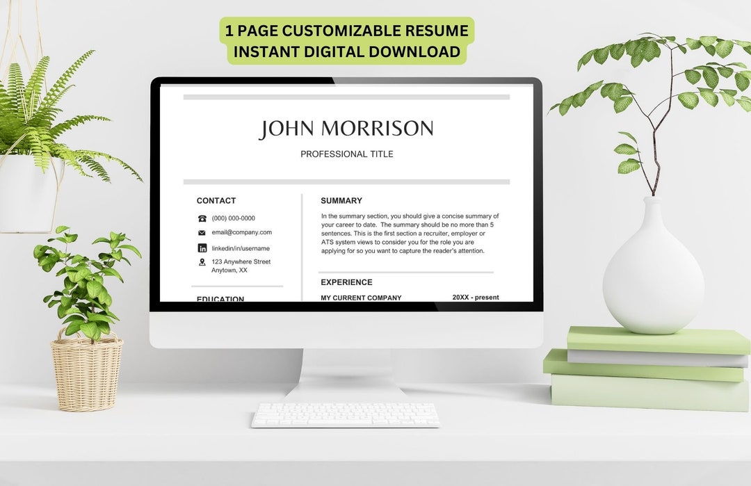 Clean Resume Template Modern Clean Clear Digital Resume Template ATS ...