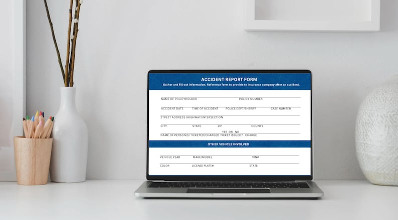 Auto Accident Report Form PDF Format Printable Car Accident Report Form for Insurance Purpose ...
