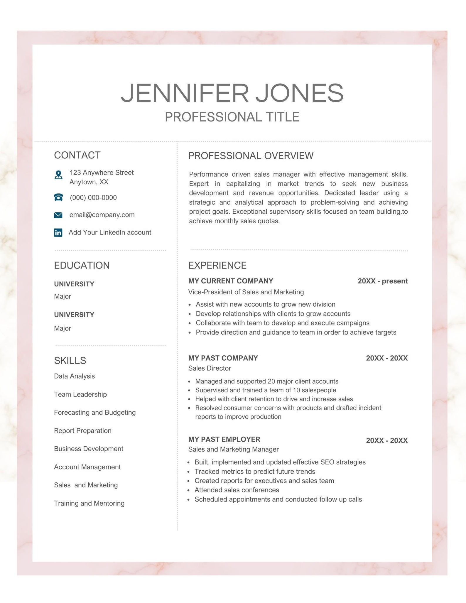 Modern Resume Template Digital Resume Template Minimalist Resume for ...